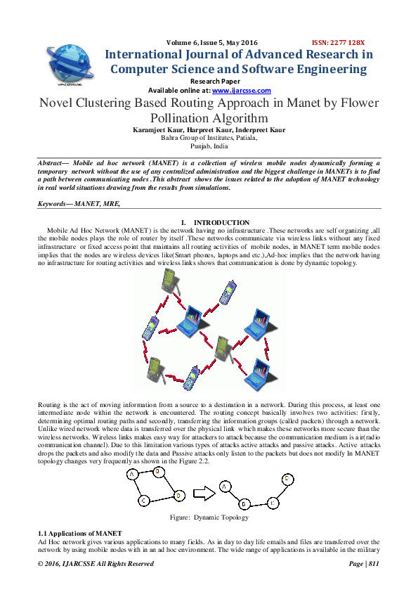 Pdf Novel Clustering Based Routing Approach In Manet By Flower Pollination Algorithm 