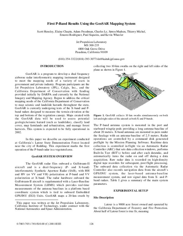 (PDF) First P-band results using the GeoSAR mapping system