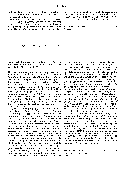 (PDF) Biochemical Systematics and Evolution