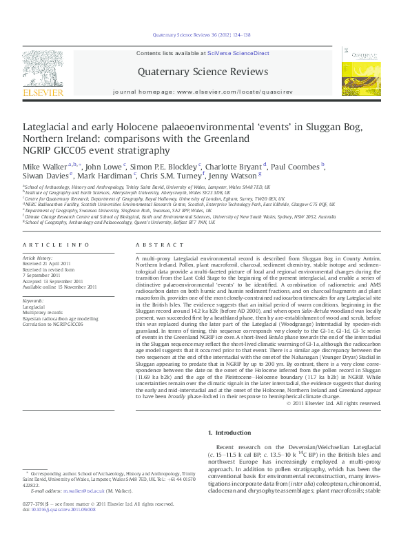 (PDF) A Lateglacial palaeoenvironmental record from Sluggan Bog ...