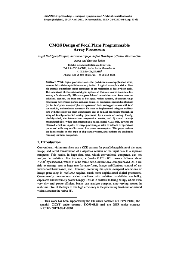 (PDF) CMOS design of focal plane programmable array processors
