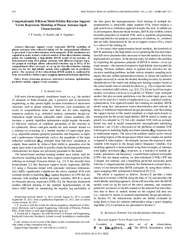 (PDF) Computationally Efficient Multi-Fidelity Bayesian Support Vector Regression Modeling of ...