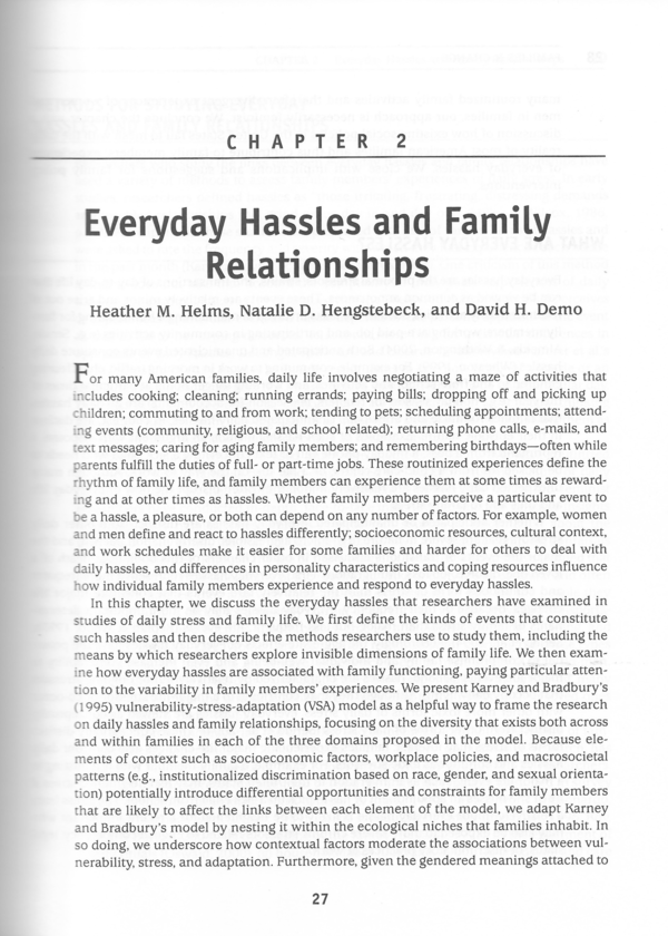 (PDF) Everyday hassles and family relationships