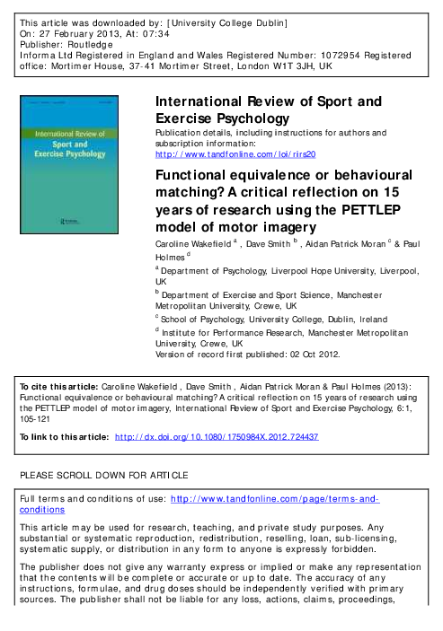 (PDF) Functional equivalence or behavioural matching? A critical ...