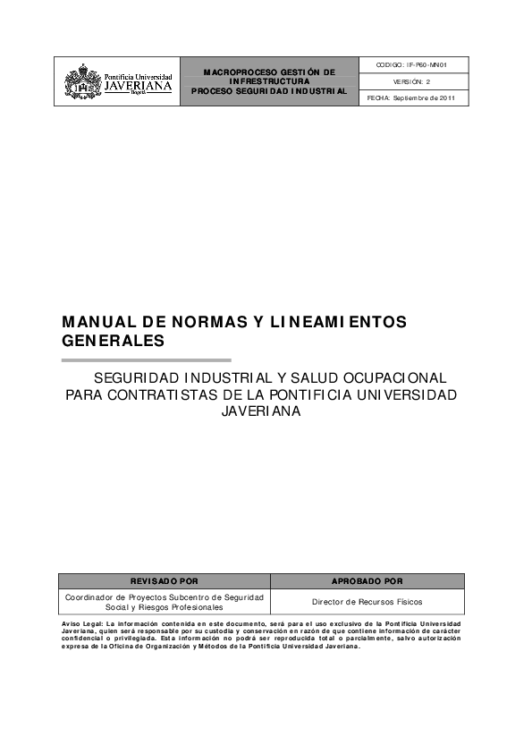 (PDF) MANUAL DE SEGURIDAD INDUSTRIAL PARA CONTRATISTAS
