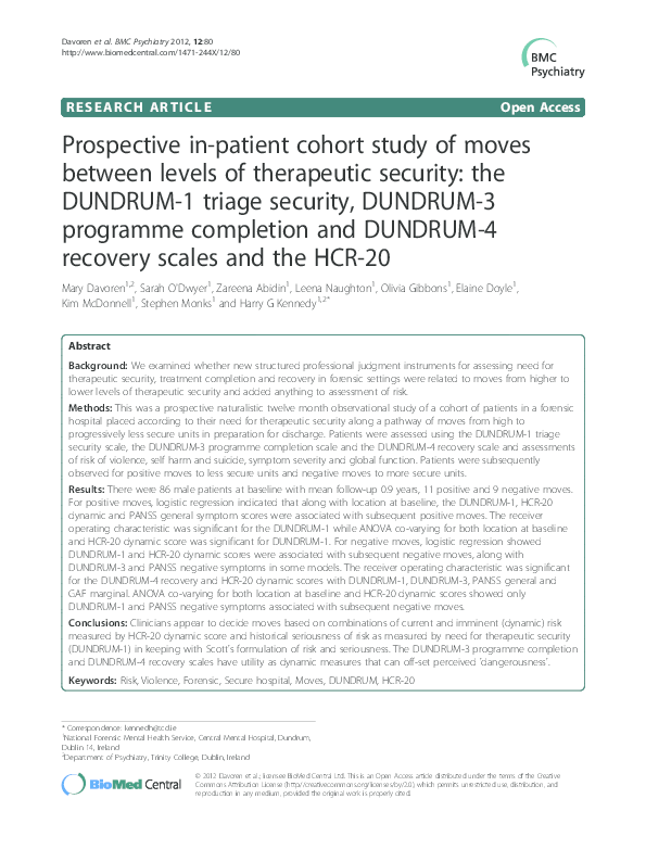 (PDF) Prospective in-patient cohort study of moves between levels of ...