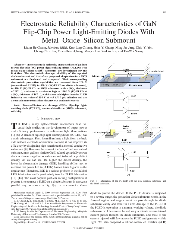 (PDF) Electrostatic Reliability Characteristics of GaN Flip-Chip Power Light-Emitting Diodes ...