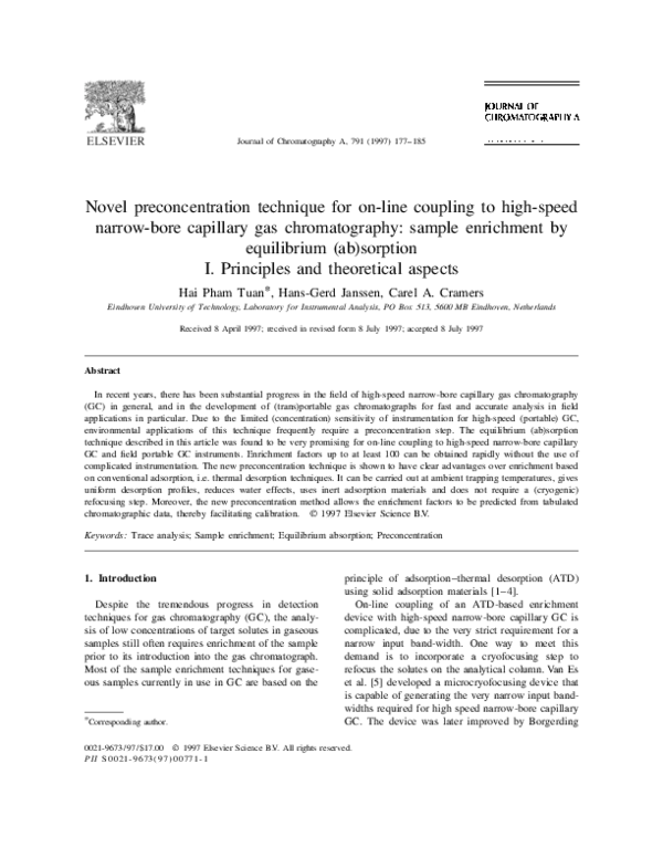 (PDF) Novel preconcentration technique for on-line coupling to high ...