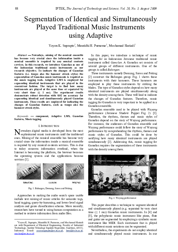 (PDF) Segmentation of Identical and Simultaneously Played Traditional ...