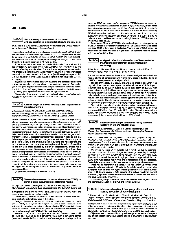 (PDF) 1-46-03 Transcutaneous electric nerve stimulation (TENS) in chronic pain; A qualitative ...