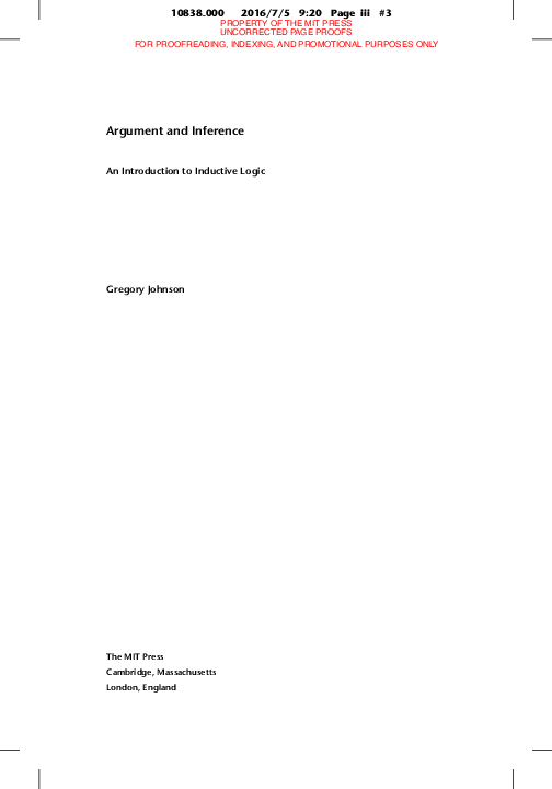(PDF) Argument and Inference: An Introduction to Inductive Logic