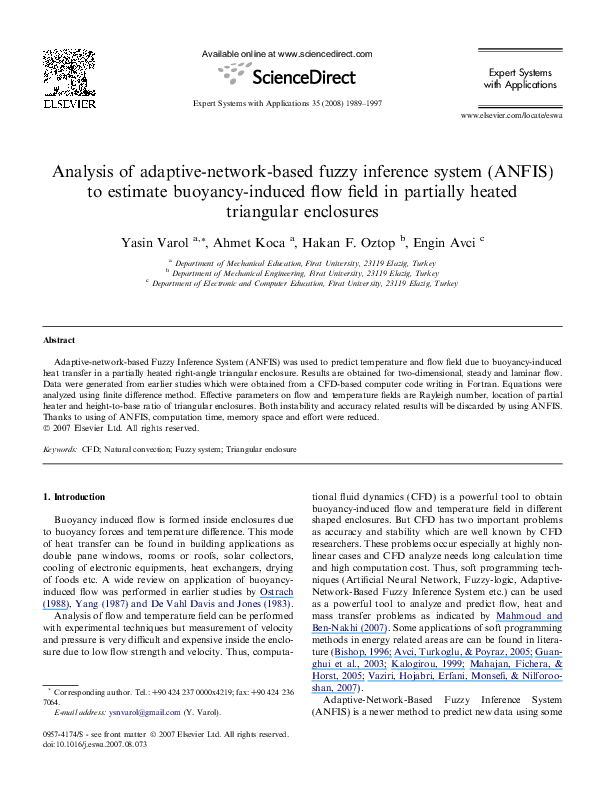 Pdf Analysis Of Adaptive Network Based Fuzzy Inference System Anfis