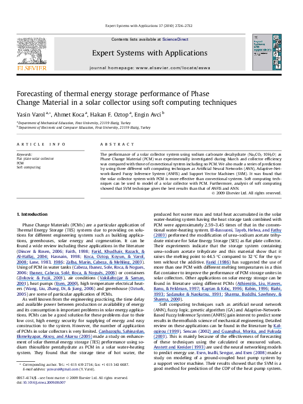 (PDF) Forecasting of thermal energy storage performance of Phase Change Material in a solar ...