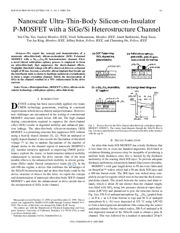 (PDF) Nanoscale Ultra Thin Body-Silicon-On-Insulator field effect ...