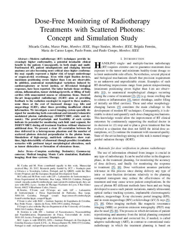 (PDF) Dose-free monitoring of radiotherapy treatments with scattered ...
