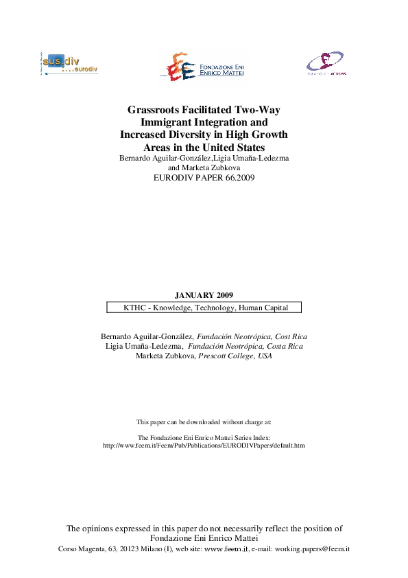 (PDF) Grassroots Facilitated Two-Way Immigrant Integration and ...