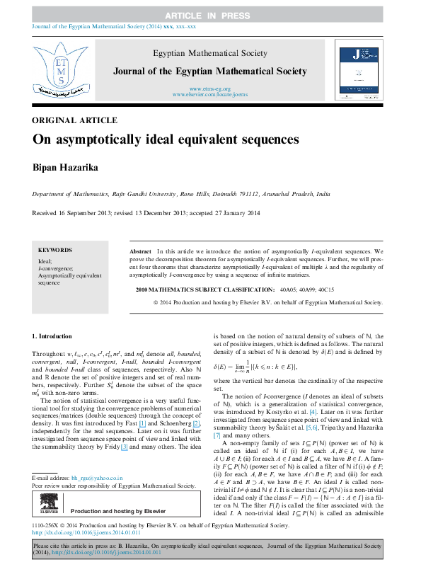 (PDF) On asymptotically ideal equivalent sequences