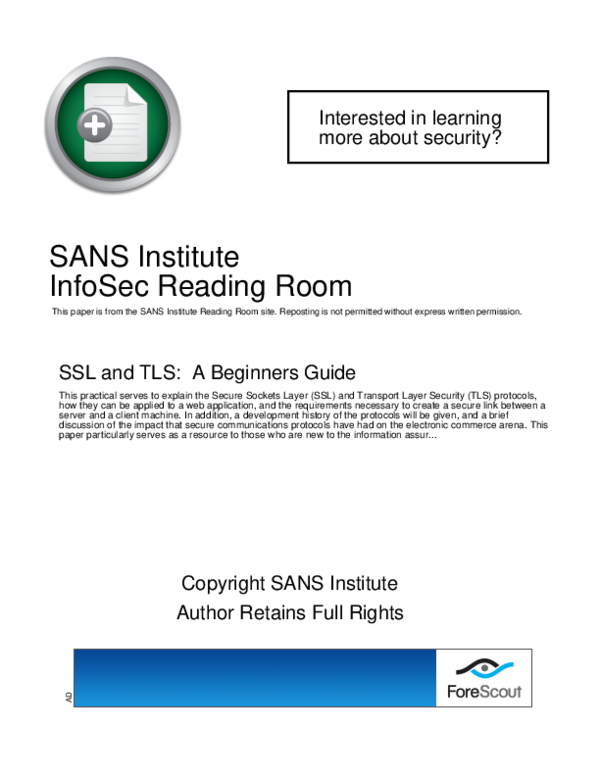 (PDF) SSL and TLS: A Beginners Guide