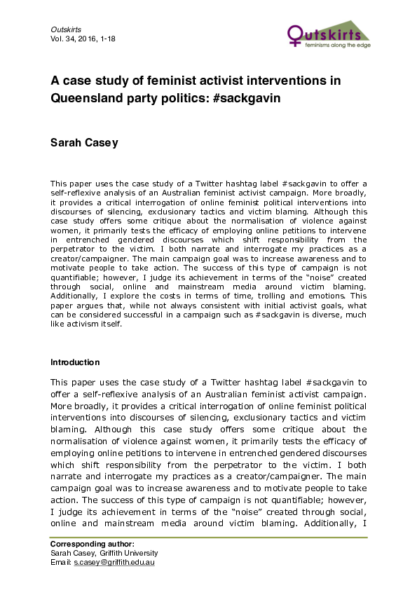 (DOC) A case study of feminist activist interventions in Queensland ...