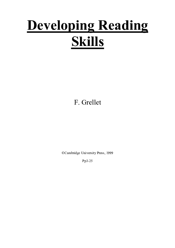 (PDF) Developing Reading Skills