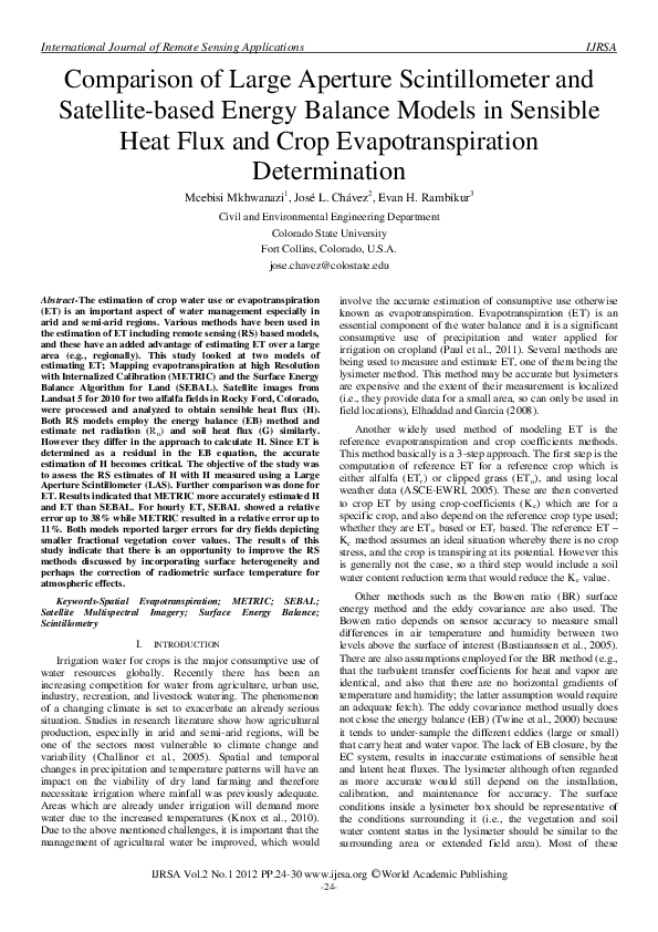 (PDF) Comparison of Large Aperture Scintillometer and Satellite-based ...