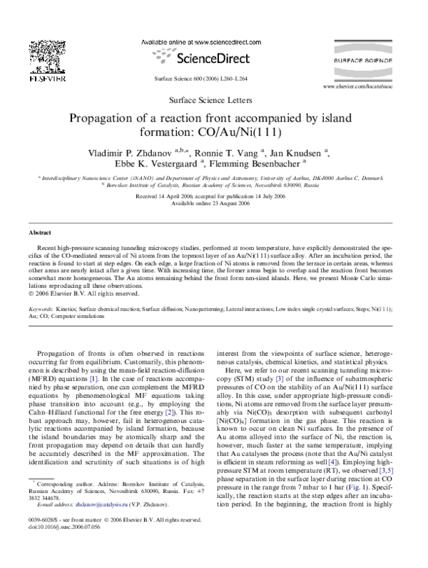 (PDF) Propagation of a reaction front accompanied by island formation ...