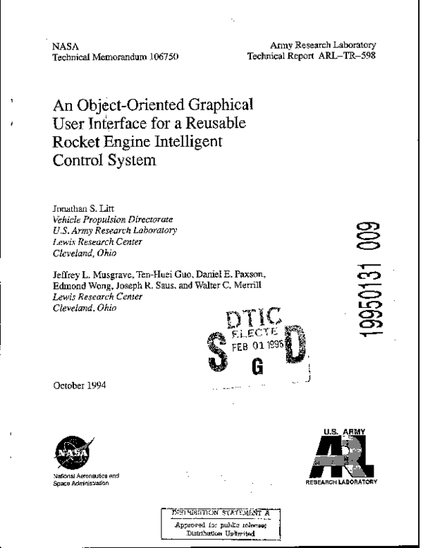 Pdf An Object Oriented Graphical User Interface For A Reusable Rocket Engine Intelligent
