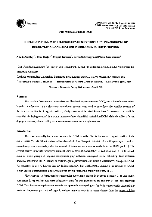 (PDF) Differentiating with fluorescence spectroscopy the sources of dissolved organic matter in ...