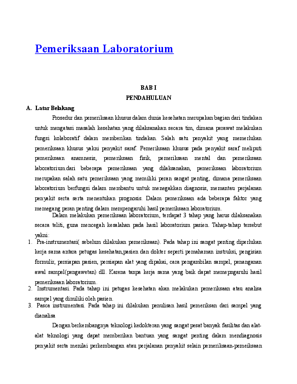 (DOC) Pemeriksaan Laboratorium