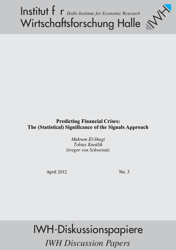 (PDF) Predicting Financial Crises: The (Statistical) Significance of the Signals Approach