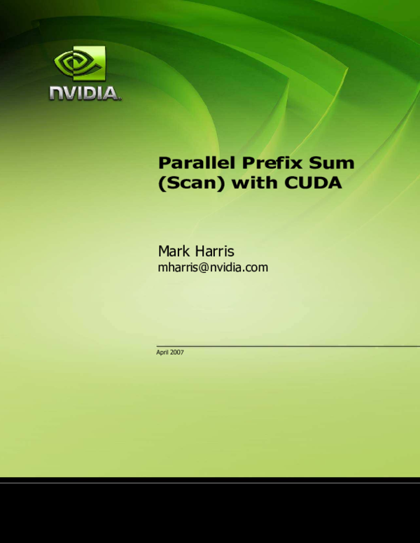 (PDF) Parallel prefix sum (scan) with CUDA