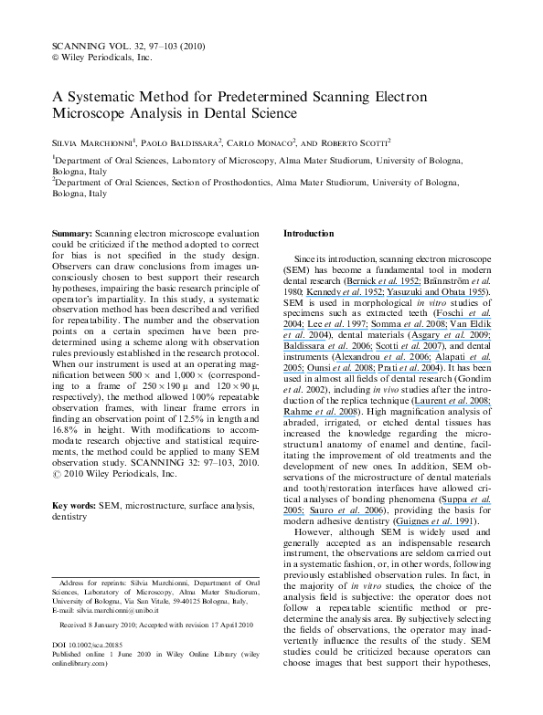 (PDF) A systematic method for predetermined scanning electron ...