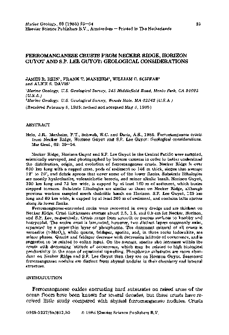 (PDF) Ferromanganese crusts from Necker Ridge, Horizon Guyot and S.P ...