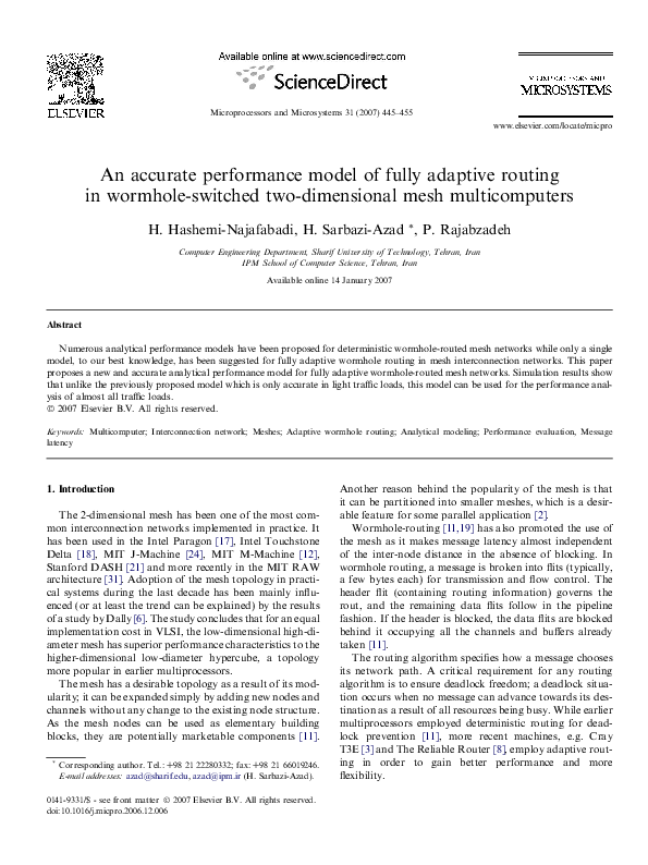 An Accurate Performance Model Of Fully Adaptive Routing In Wormhole Switched Two Dimensional