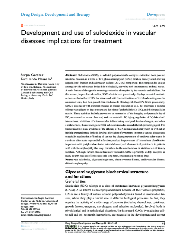 (PDF) Development and use of sulodexide in vascular diseases ...