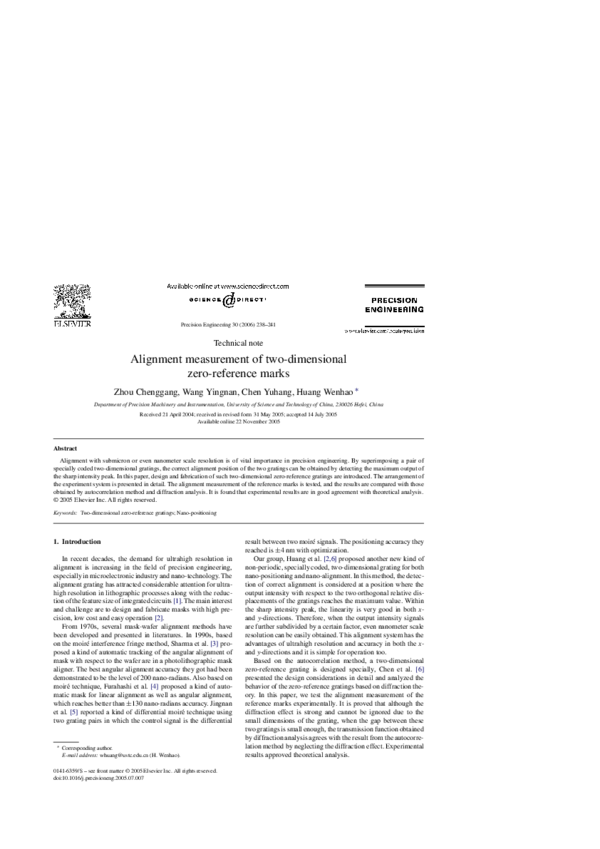 (PDF) Alignment measurement of two-dimensional zero-reference marks