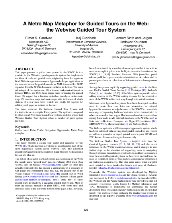 (PDF) A metro map metaphor for guided tours on the Web