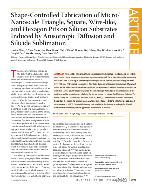 (PDF) Shape-Controlled Fabrication of Micro/Nanoscale Triangle, Square, Wire-like, and Hexagon ...