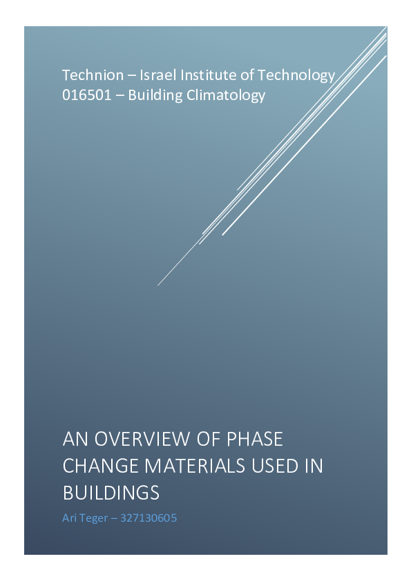 (PDF) An Overview of Phase Change Materials Used in Buildings