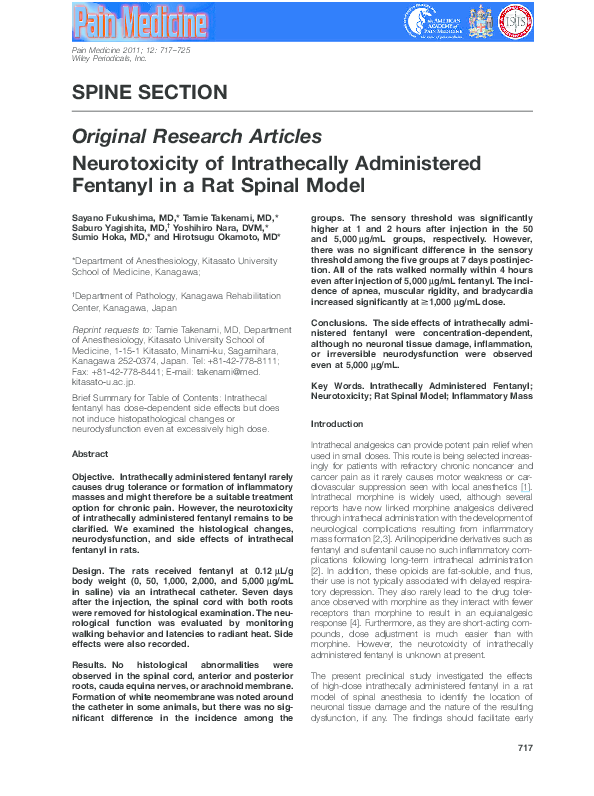 (PDF) Spinal Procaine Is Less Neurotoxic Than Mepivacaine, Prilocaine ...