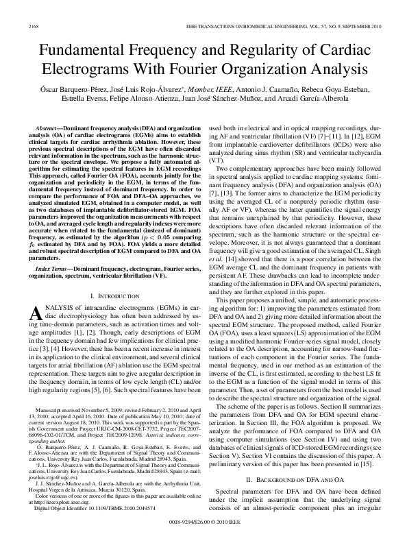(PDF) Fundamental Frequency and Regularity of Cardiac Electrograms With ...