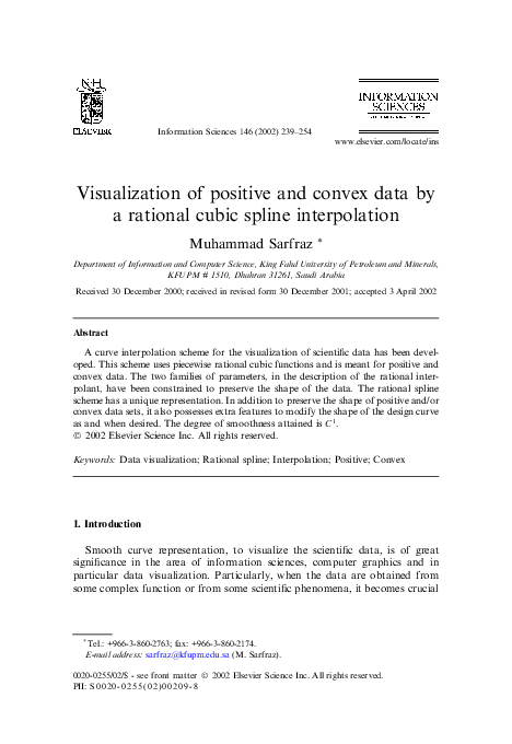 (PDF) Visualization of positive and convex data by a rational cubic spline interpolation