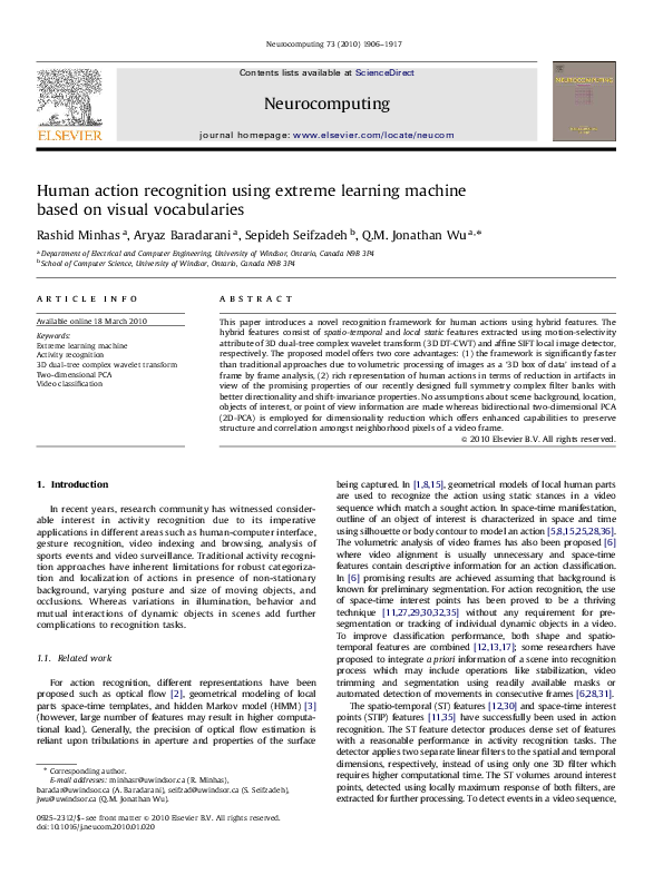 (PDF) Human action recognition using extreme learning machine via multiple types of features