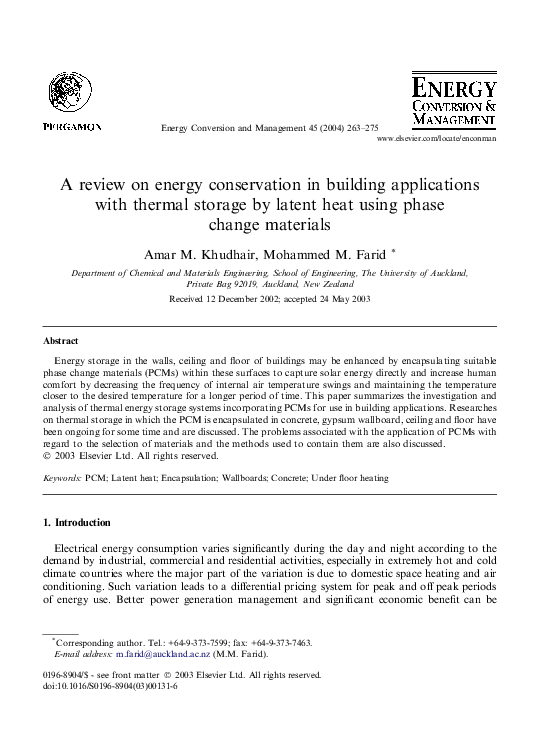 (PDF) A review on energy conservation in building applications with ...