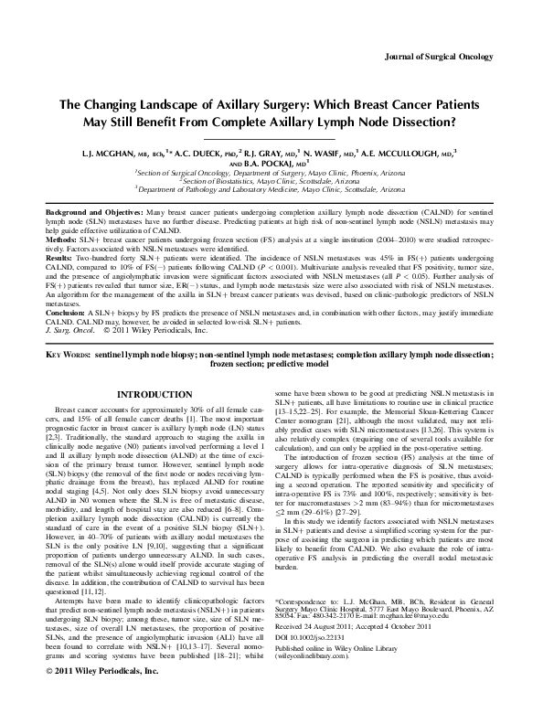 (PDF) The changing landscape of axillary surgery: Which breast cancer ...