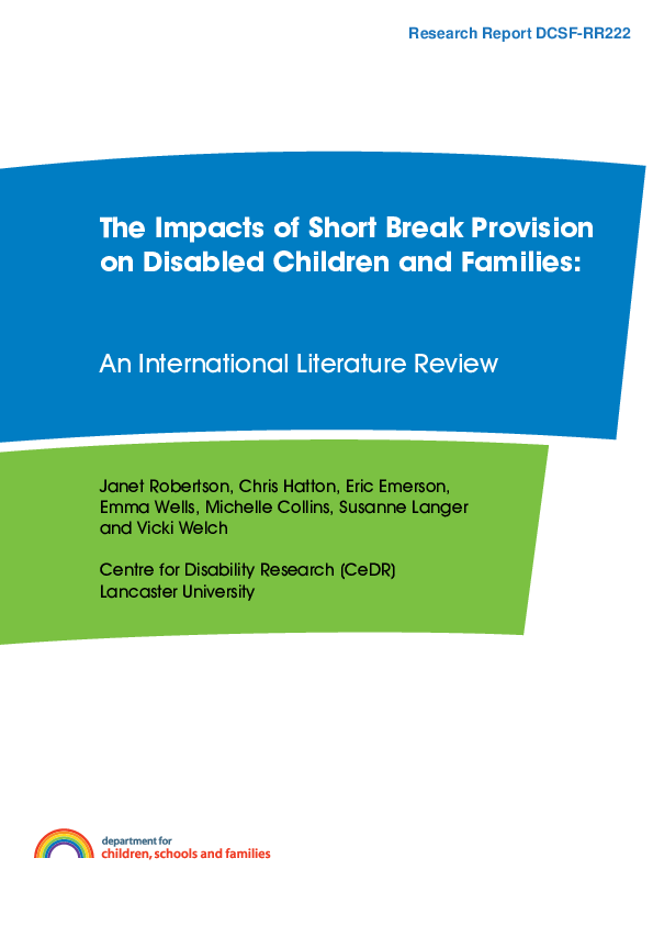(PDF) The Impacts of Short Break Provision on Disabled Children and ...