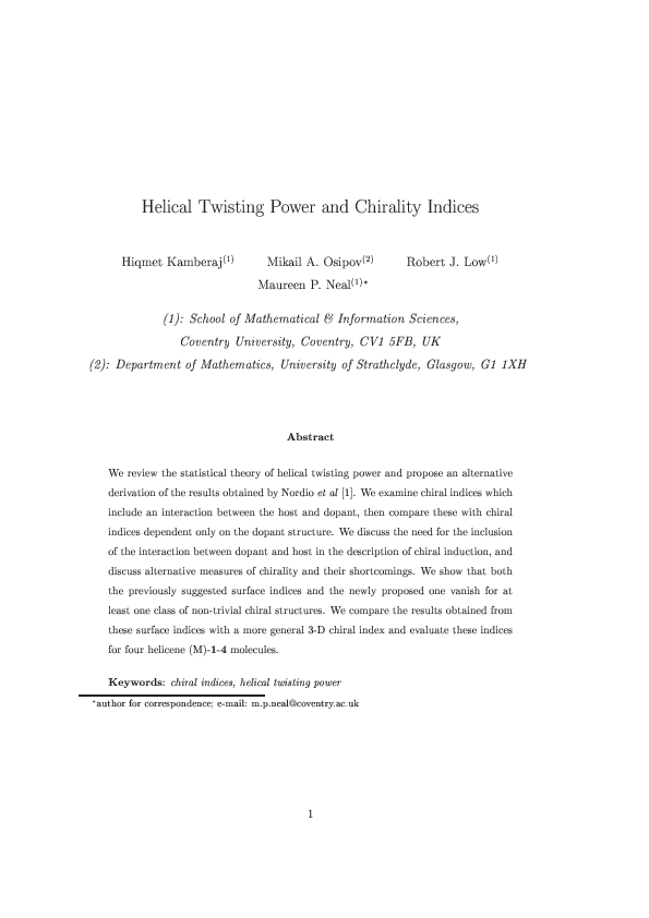 (PDF) Helical twisting power and chirality indices