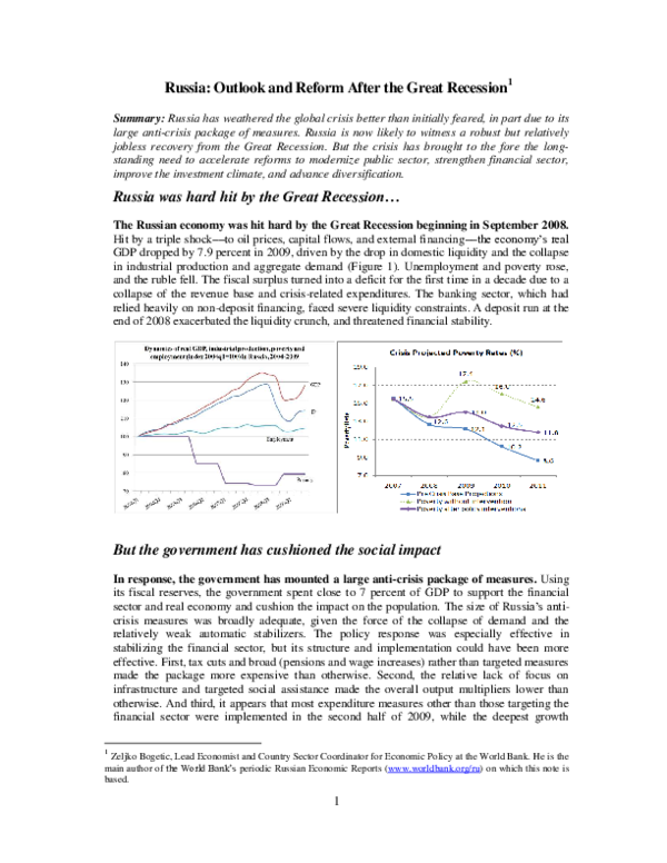(PDF) Russia: Reform after the great recession | Zeljko Bogetic ...