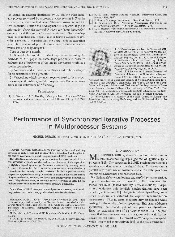 Pdf Performance Of Synchronized Iterative Processes In Multiprocessor