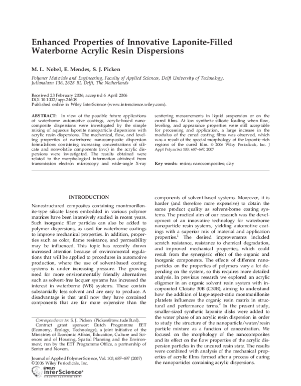 (PDF) Enhanced properties of innovative laponite-filled waterborne ...